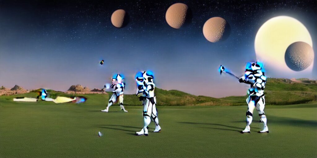 Lexica - Stormtroopers playing golf on tatooine with 3 moons in the ...