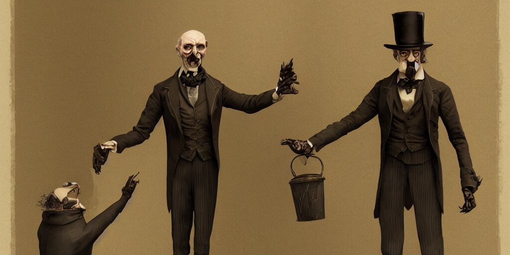 Lexica - Evil victorian man with his hand up, controlling people like a ...