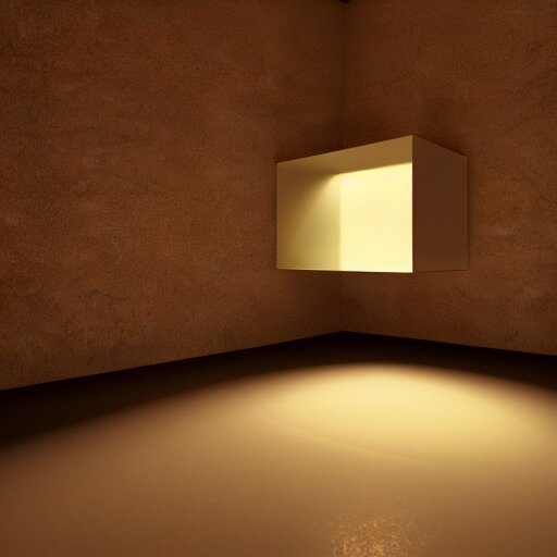 Lexica - A cube in a room with one light, octane render
