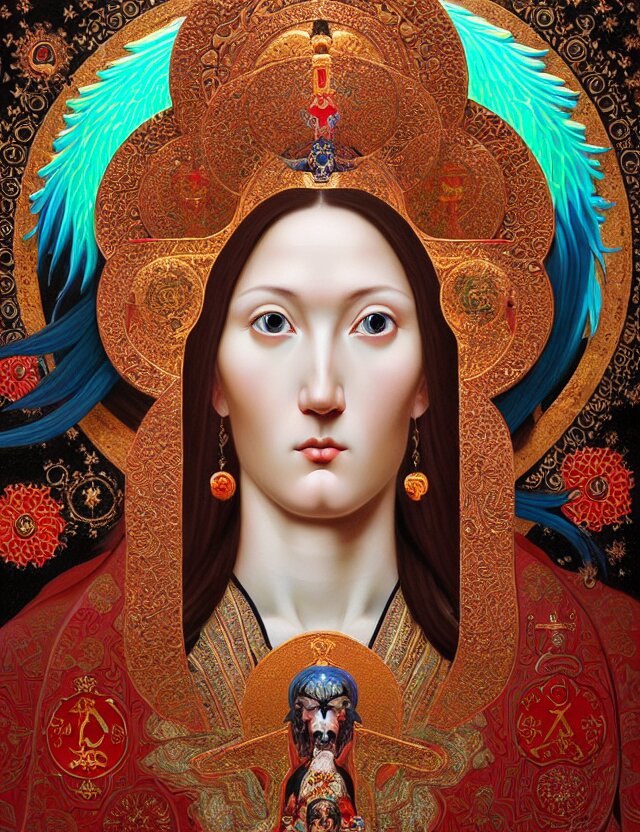 Lexica - 3 d goddess close - up profile portrait russian orthodox icon ...