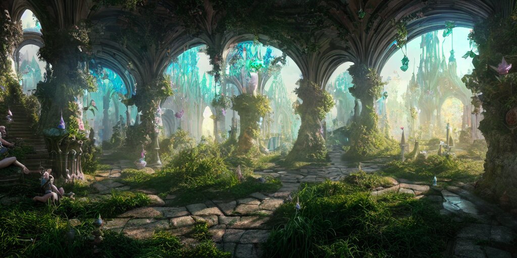 in an ethereal magical fairy city, highly detailed, 8 k, hdr, aw ...