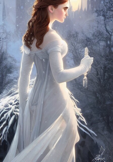 Lexica - Sansa emma watson snow queen in ice dress, intricate, elegant ...