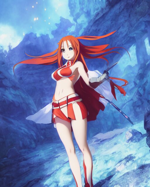Lexica - Pinup photo of asuna from sao in flame dungeon, asuna by a - 1 pictures, by greg ...