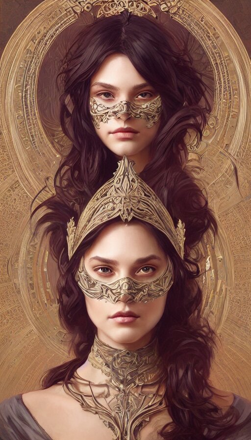 Lexica - Masked, perfectly-centered-Portrait of the most beautiful ...