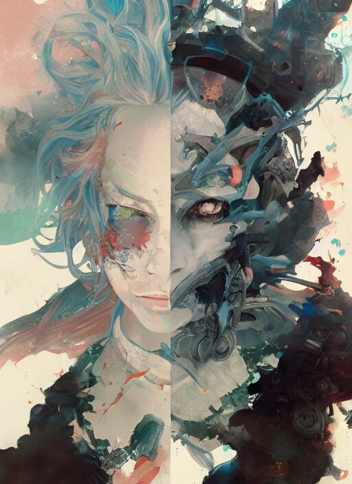 Lexica - Surreal gouache painting, by yoshitaka amano, by ruan jia, by ...