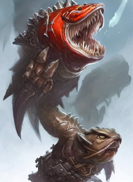 Lexica - Cute little anthropomorphic piranha lord wearing canyon ...