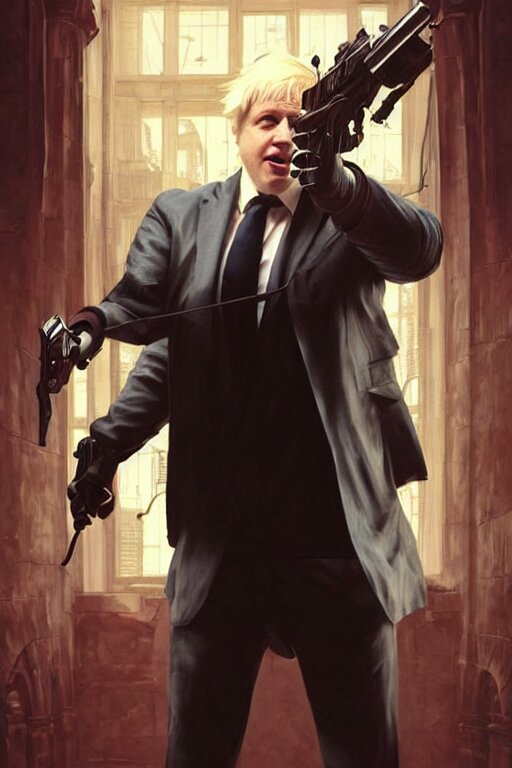 Lexica - Boris Johnson as Neo from Matrix in glasses stoping bullets ...