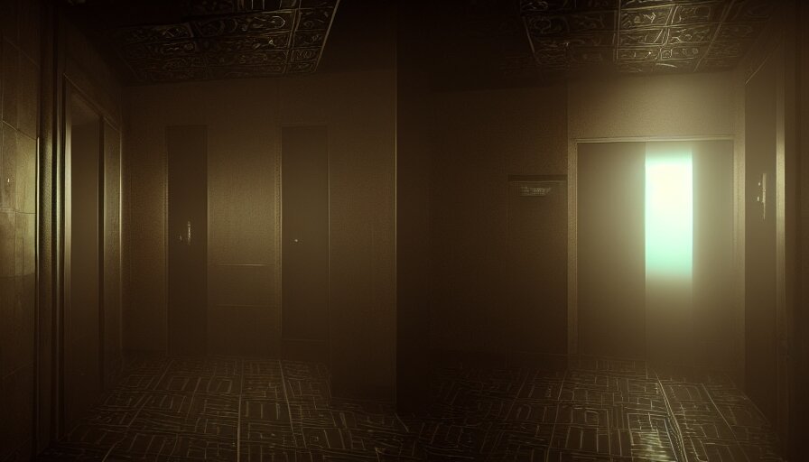 Lexica - Creepy Elevator, Volumetric Lighting, Anamorpic Lens ...