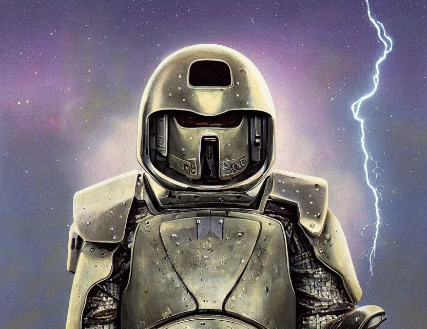 Lexica - A detailed portrait painting of a lone bounty hunter wearing ...