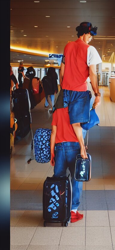 Lexica - “ a portrait of luffy at a airport, back shot, by shunji dodo ...