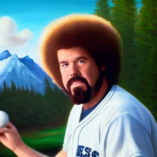 Lexica - A closeup photorealistic photograph of bob ross painting an ...