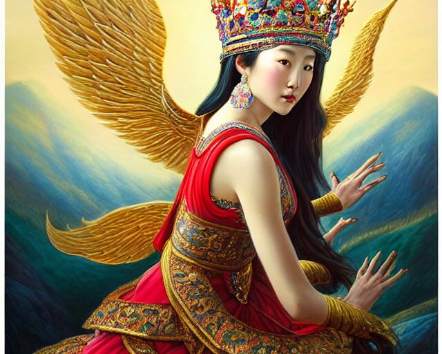 Lexica - Portrait of a beautiful asian mongolian princess goddess ...