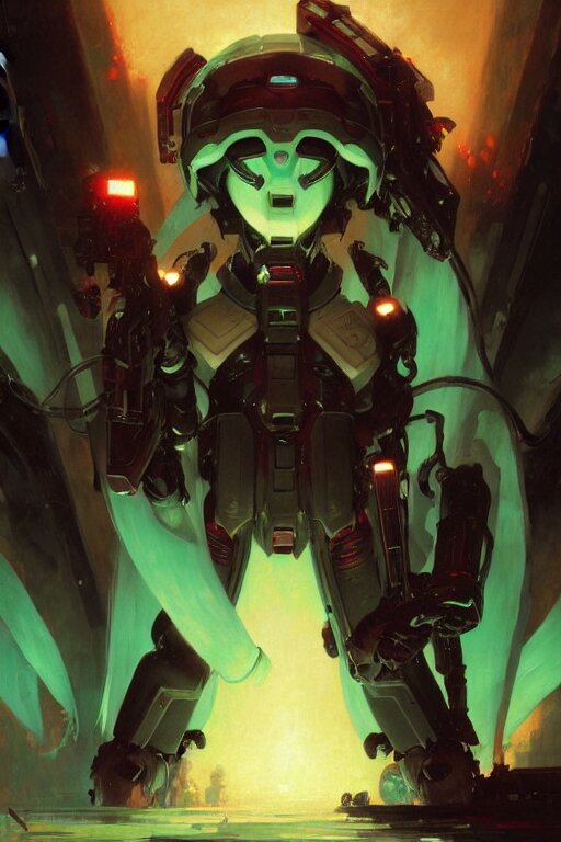 Lexica - Hatsune miku as the doom marine, portrait dnd, painting by ...