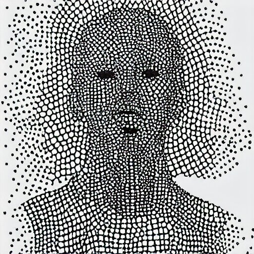 Lexica - Weed smoking, drawn with dots, art, minimalist,