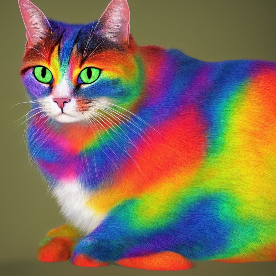 Lexica - A Rainbow cat, ultra realistic, 8K