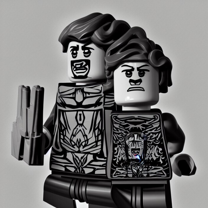 neoclassical symmetrical perfect portrait of a lego minifigure ...