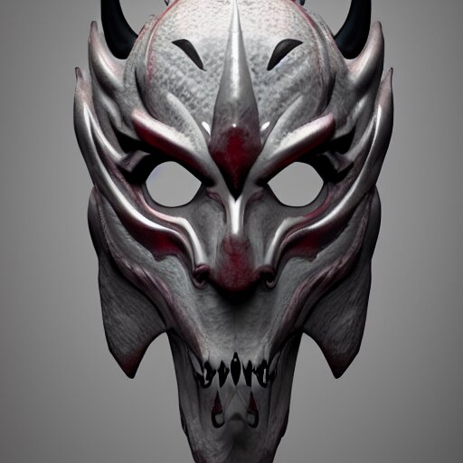 Lexica - Demon Mask with sharp horns, dynamic, particulate, intricate ...