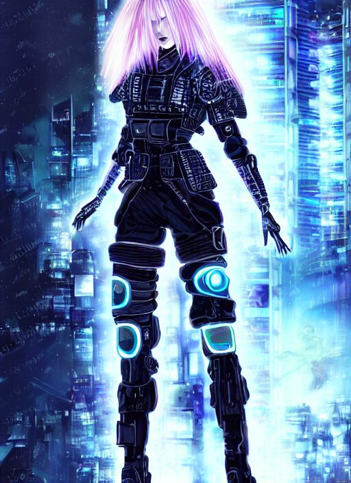 Lexica - Stunning futuristic superb cyberpunk young female Samurai ...