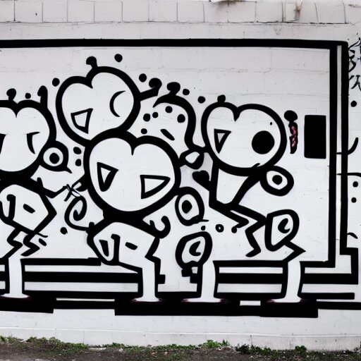 Lexica - Zef box design black and white color scheme, graffiti, cute ...