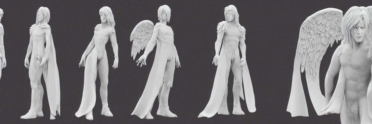 Lexica - Pure white angel character study of male tori spelling, clear ...