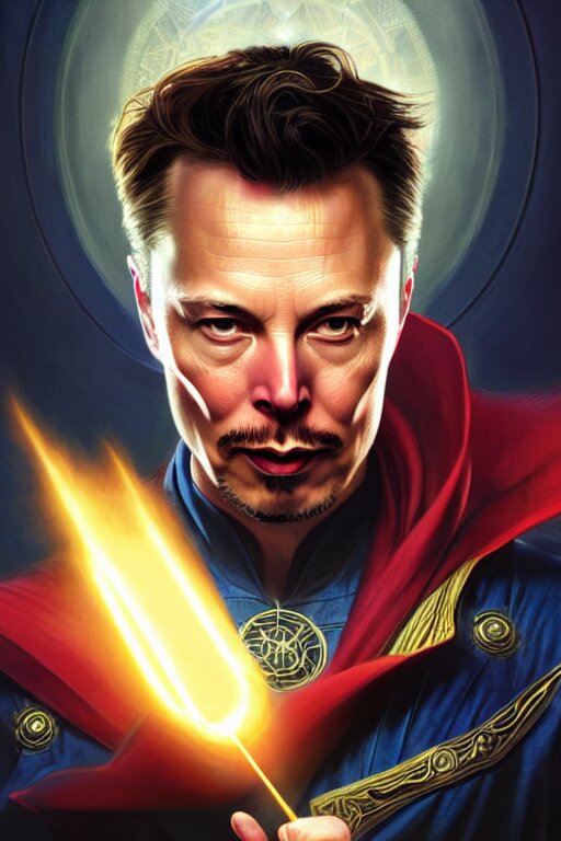 Lexica - Elon musk as dr strange, realistic portrait, symmetrical ...