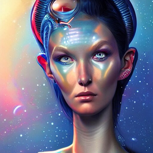 Lexica - Space BioPunk pretty female alien portrait, Pixar style, by ...