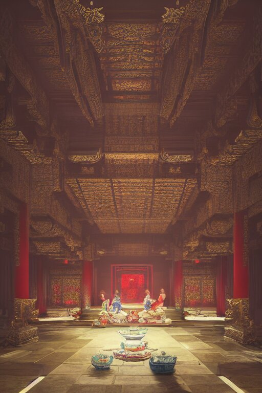 Lexica - Inside a luxurious chinese temple, portrait, powerfull ...