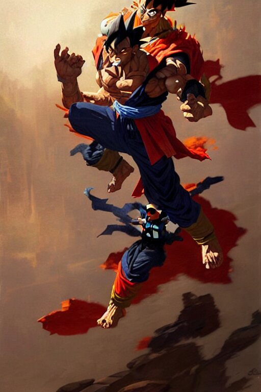 Lexica - Obama fighting goku portrait dnd, painting by gaston bussiere ...