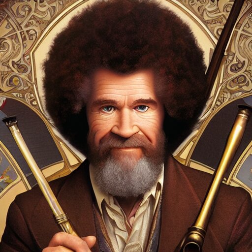 Lexica - An ultra detailed vector image of bob ross dressed as a ...