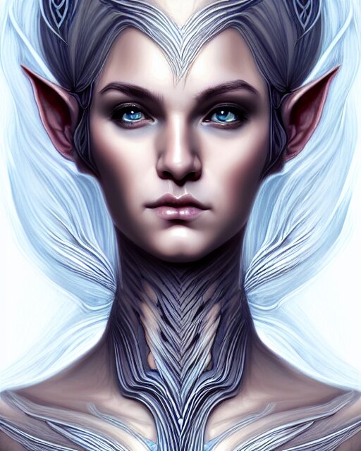 Lexica - Digital art, centered portrait elven with short hair, face ...