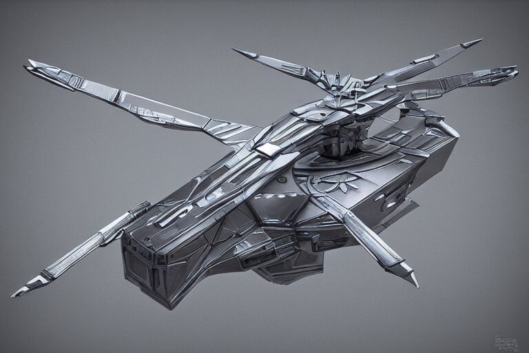 concept art of a futuristic helicopter, in gunmetal grey, extrem ...