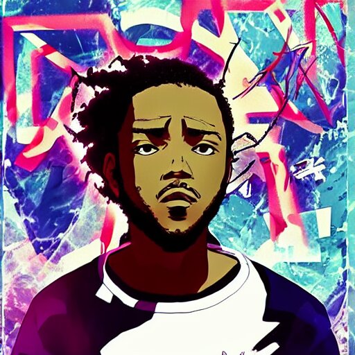 Lexica - Anime key visual of kendrick lamar, pixiv