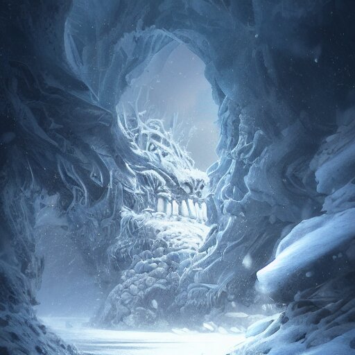 Lexica - A monster in the Arctic covered in snow, fractal Lighting, by ...
