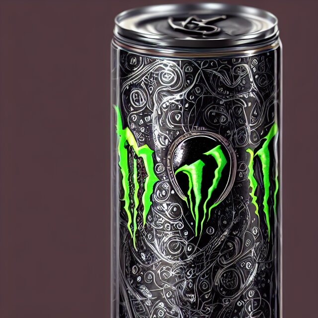 Lexica - Aluminian can of monster energy drink, intricate and very very ...
