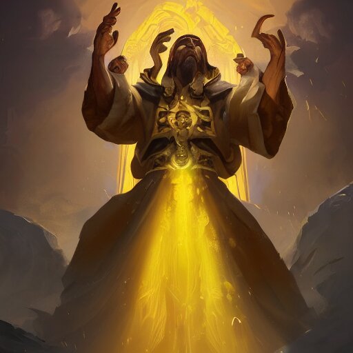 Lexica - A holy priest, yellow theme, bright art masterpiece artstation ...