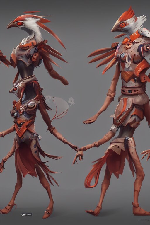 Lexica - Trendy Anthropomorphic bird, MOBA character concept art by ...