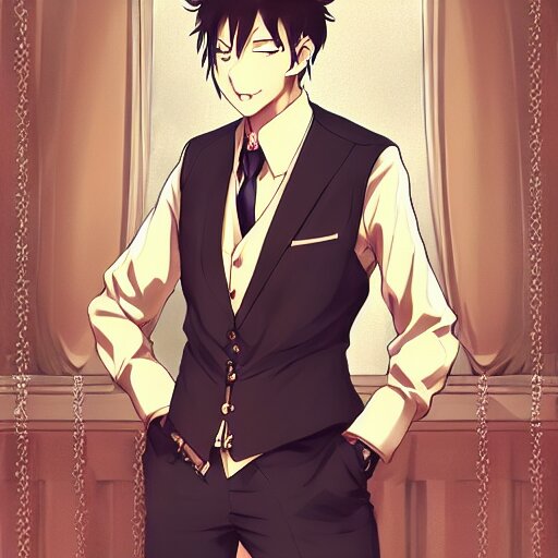 Lexica - Portrait of the gentleman bartender, anime fantasy ...