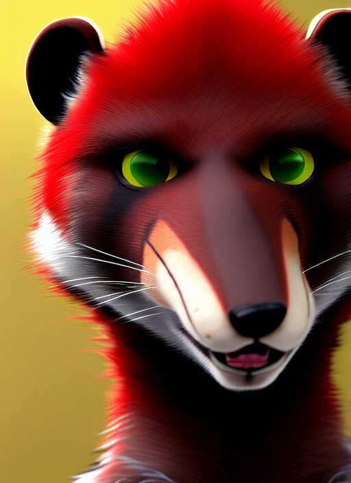 Lexica - Furry - red - black - male - weasel - detective - fursona uhd ...