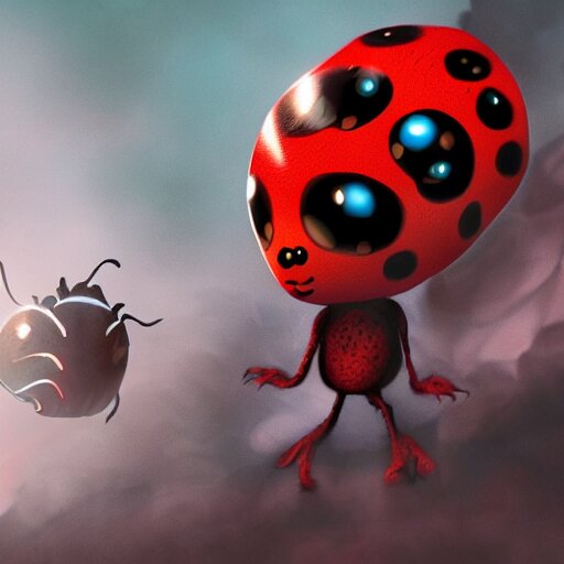 Lexica - Ladybug as a monster, fantasy art style, scary atmosphere ...