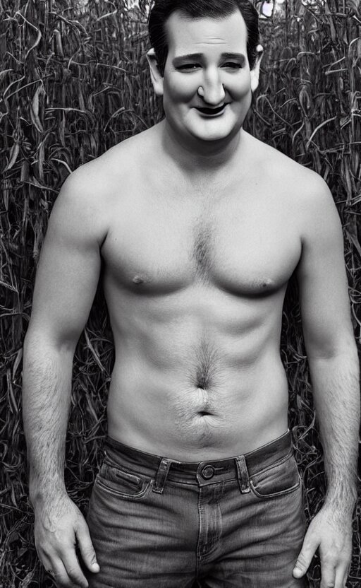 Lexica - Impressive portrait of ted cruz shirtless in a tobacco field ...