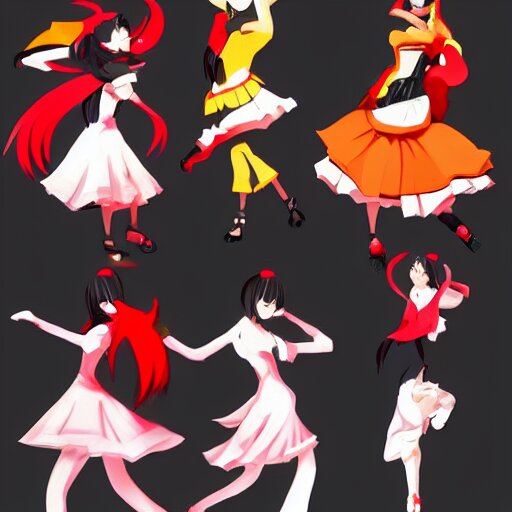 Lexica - Bakemonogatari characters dancing flamenco, anime style ...