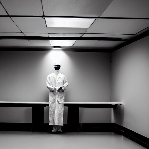 Lexica - A sad surgeon standing in an empty operating theater, award ...