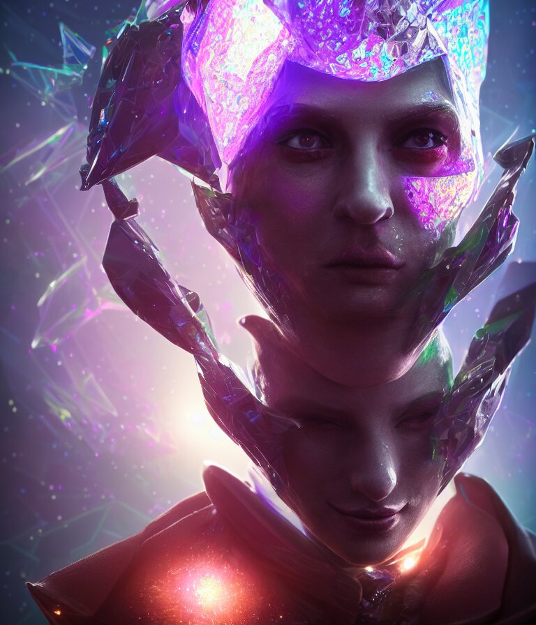 Lexica - Front shot of a court jester character fine portrait fine portrait mesmerizing fractal ...