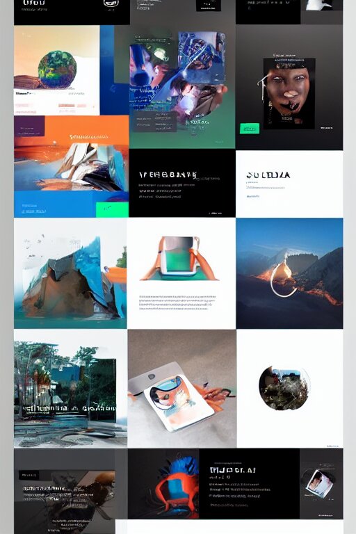 website layout for digital artist, clean modern colorful ui - Arthub.ai