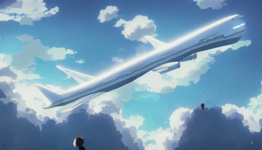 Lexica - A highly detailed matte painting of the biggest airplane ever ...