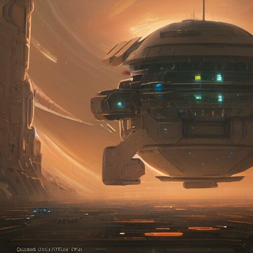 Lexica - Space station of intergalactic trade guild, by Greg Rutkowski and Maciej Kuciara ...