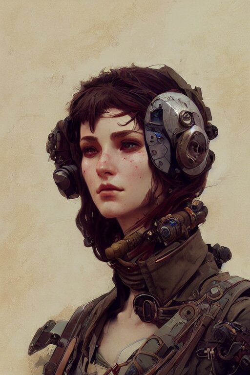 Lexica - A full portrait of a beautiful post apocalyptic bomber pilot ...