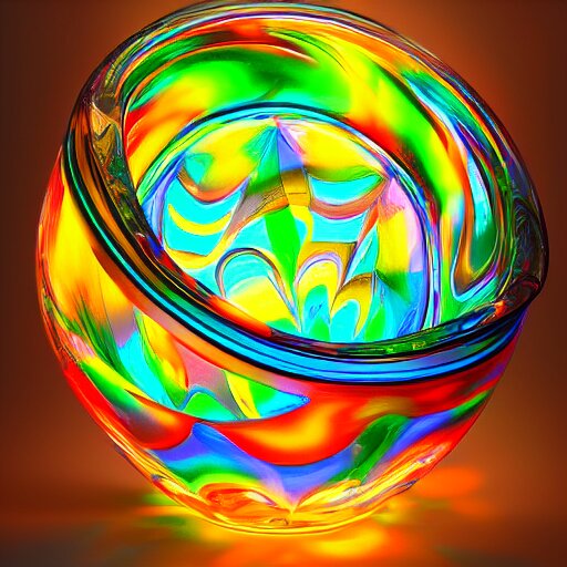 Lexica - Glass art bowl, colorful glass art, caustics, beautiful ...