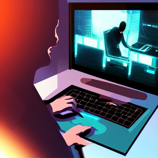 Lexica - Realistic successful man typing on laptop in gaming room ...