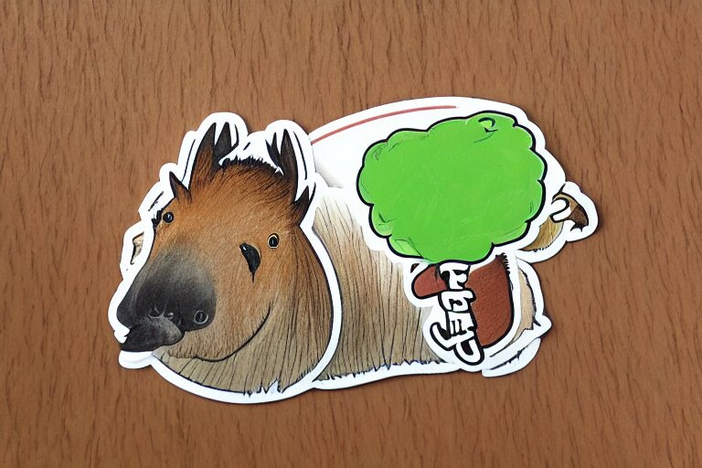 a masterpiece illustration of a funny capybara for a sticker - Arthub.ai